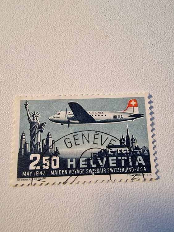 Flugpost Schweiz - 1947 Douglas DC 4 (Zumstein Nr. 42) (Gebraucht) in Dübendorf für CHF 7 – mit ...