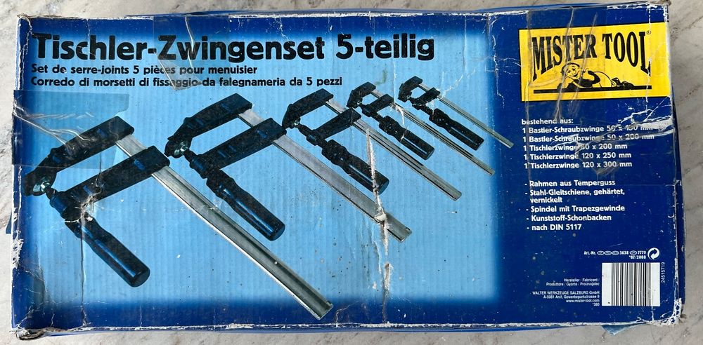 5 Tischler-Zwingen Set, Mister Tool, neuwertig | Kaufen auf Ricardo