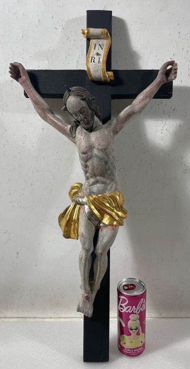 Antike grosse gefasste Kreuzigung Jesus mit Lendentuch (Gebraucht) in Root für CHF 189 – mit ...