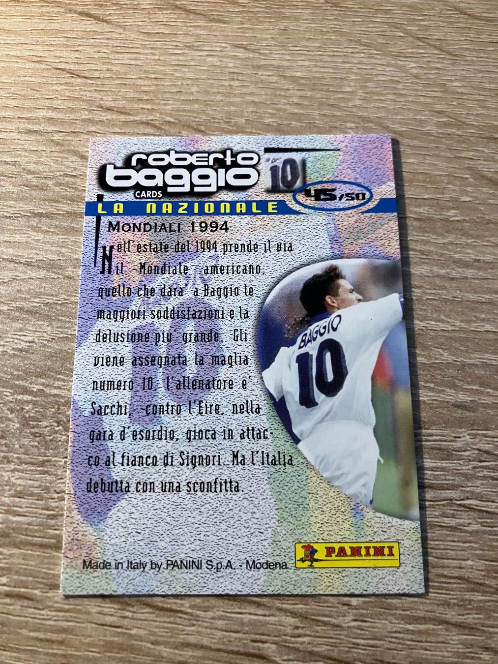 Panini Card Roberto Baggio 1999 Limited Edition WM 1994 45 (Neu (gemäss ...