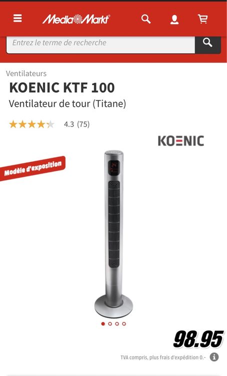 koenic tall tower fan ktf 100 (D'occasion) à Biel/Bienne pour CHF 49 ...
