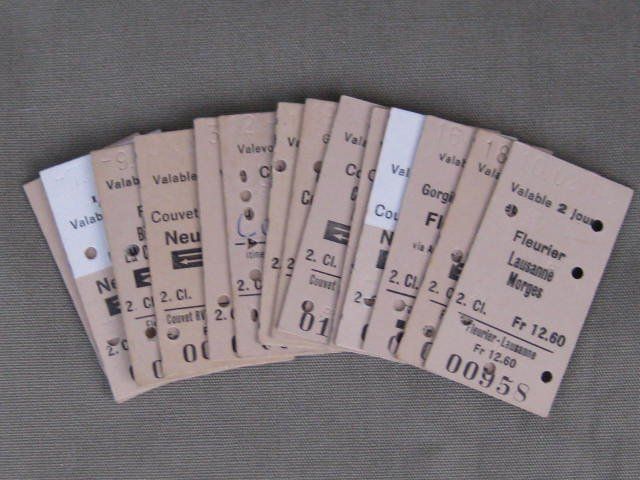 14 billets Edmonson RVT / CFF 2 Cl. 1968 Lot Y. (Gebraucht) in Vallorbe ...