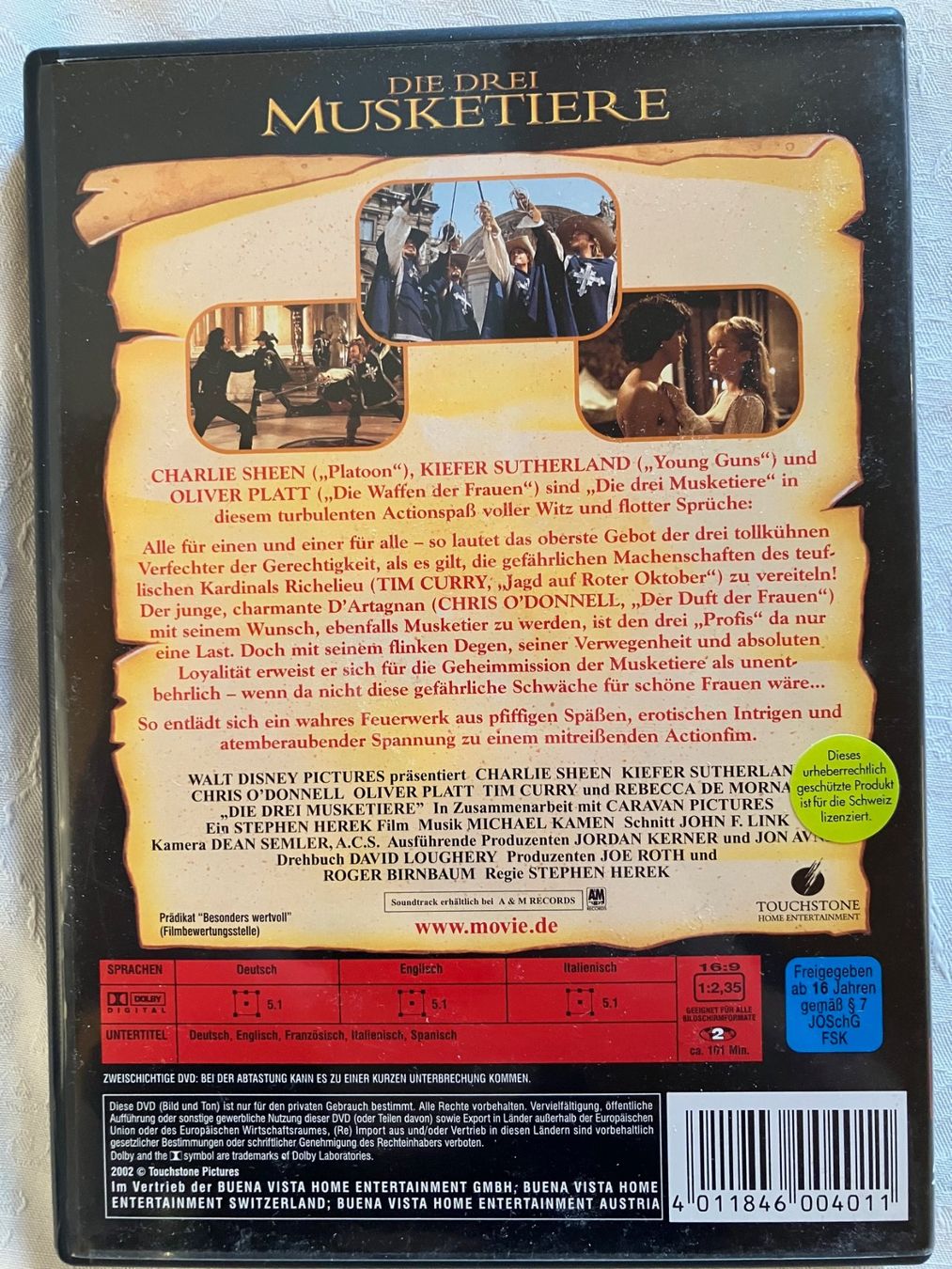 DVD Die drei Musketiere (Gebraucht) in Hünibach für CHF 2 – mit ...