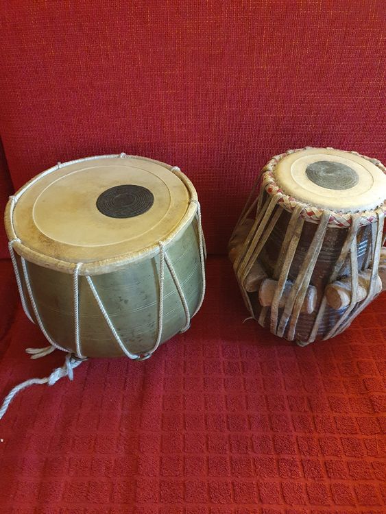 2 Indische Trommeln Tabla & Baya Leder Percussion Instrument | Kaufen ...
