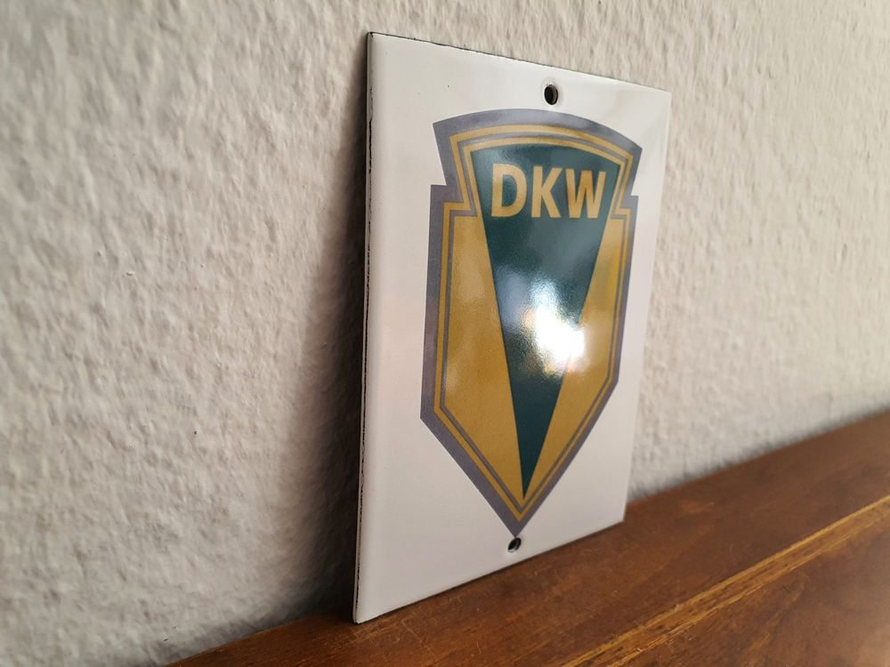 Emailschild DKW Auto Motorrad Emaille Schild Reklame Vintage (Neu ...