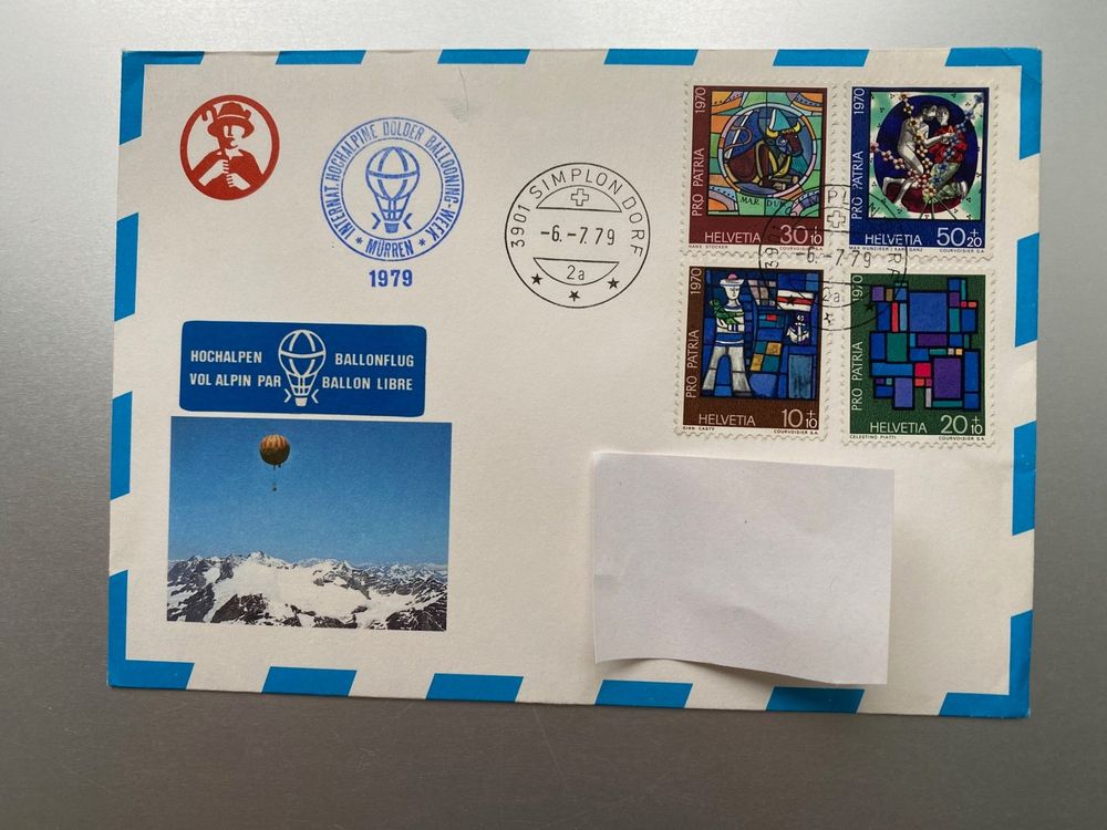 Sonderbrief Ballonflug Hochalpen 1979 Poststempel Simplon (Gebraucht ...