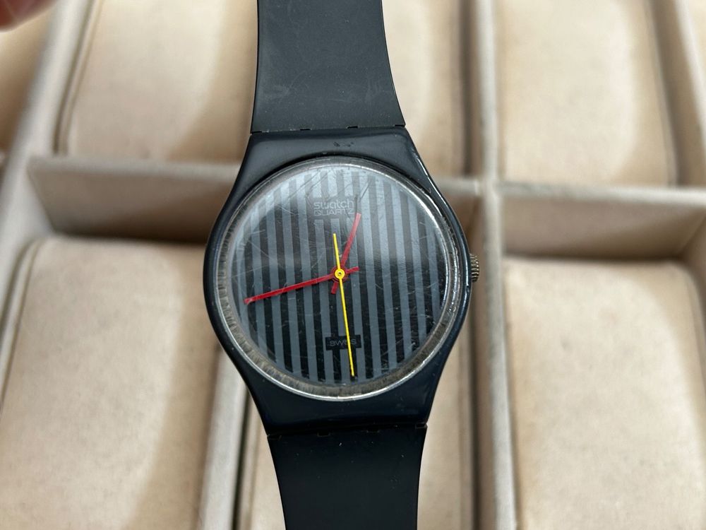 Montre vintage Swatch 1985 PINSTRIPE GA102 fonctionne | Kaufen auf Ricardo