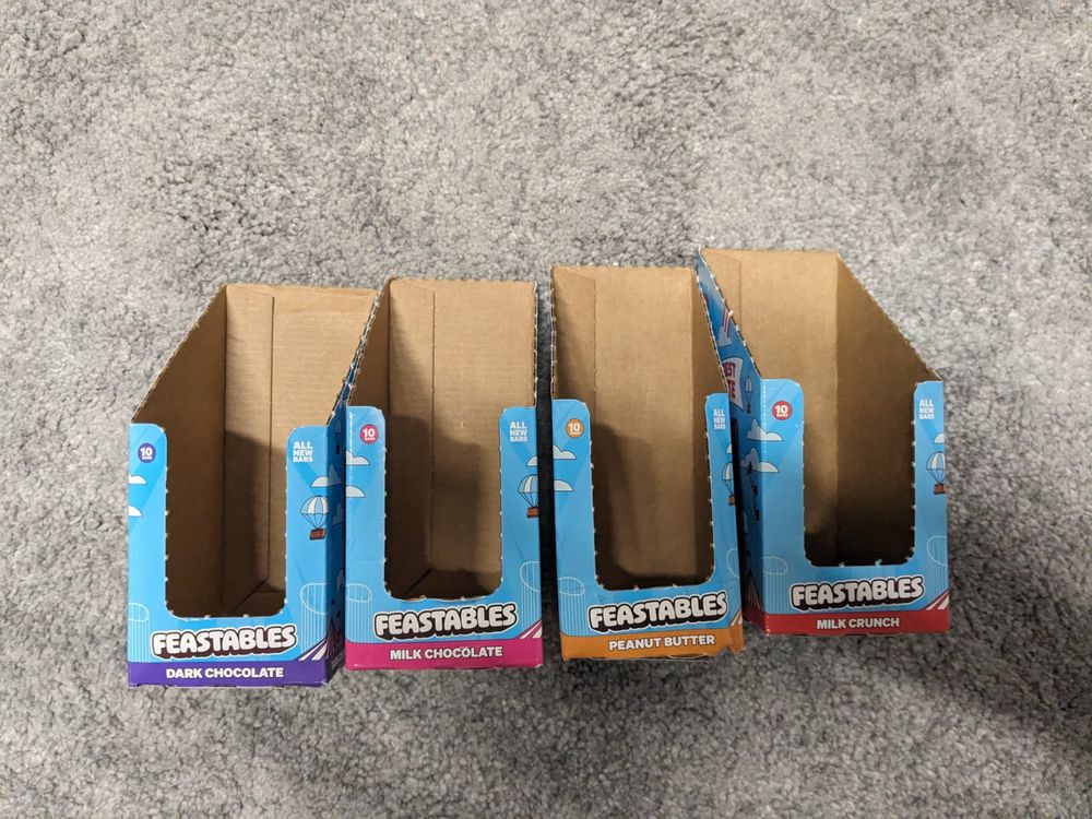 NEW Mr Beast Feastables : 4 x chocolate bars box | Kaufen auf Ricardo
