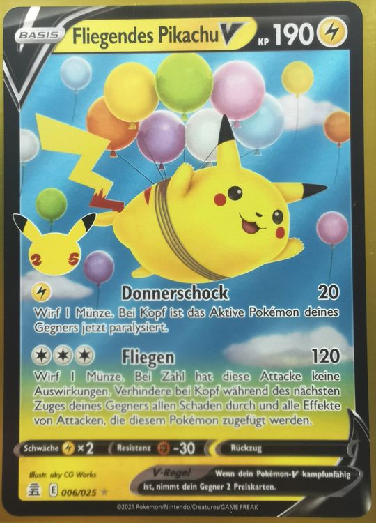 Pokemon Flying Pikachu V 006/025 Celebrations 25th DE | Kaufen auf Ricardo