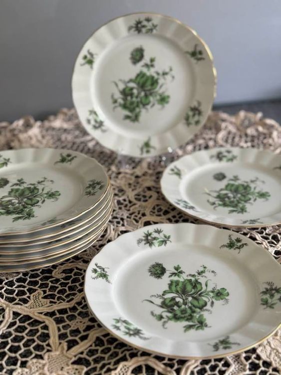 Seltene Winterling Vintage-Teller mit Goldrand (6 Stk.) (D'occasion) à ...