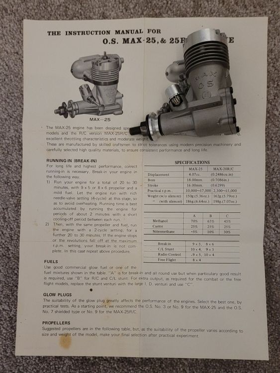 Modellmotor O.S. Max 25 4ccm | Kaufen auf Ricardo