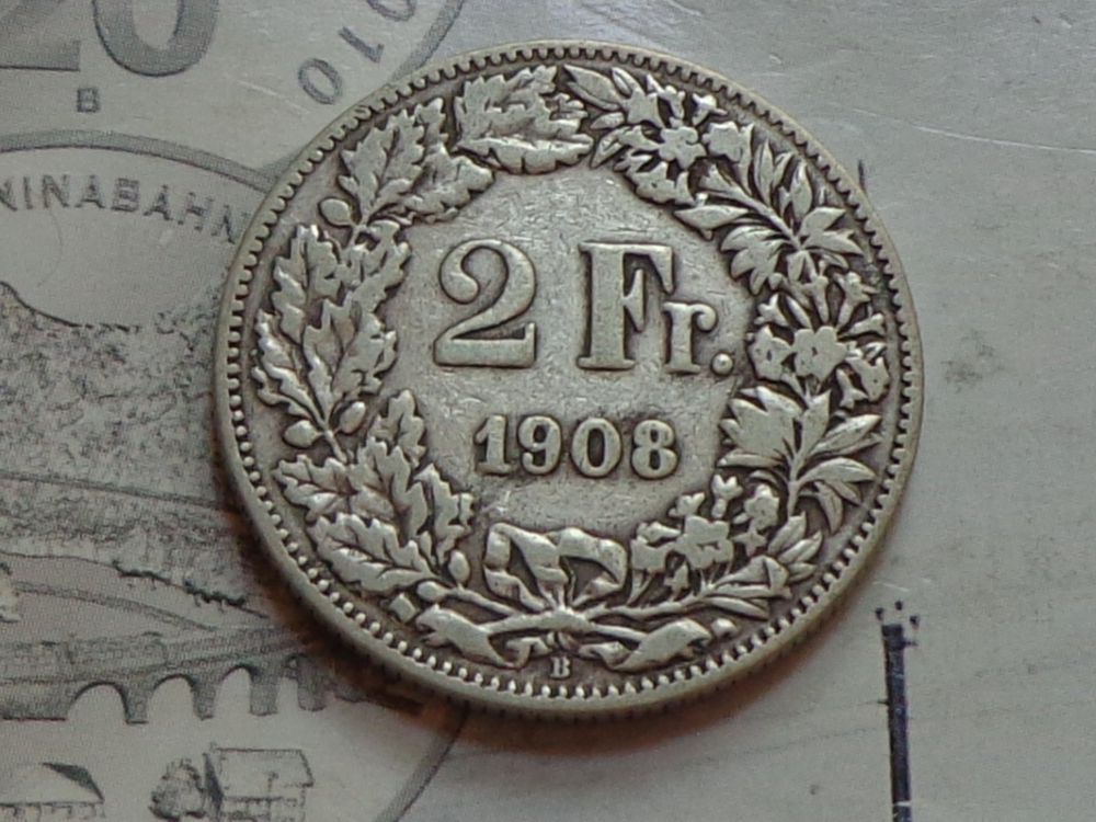 2 Fr. 1908 B belle pièce - Rare (Gebraucht) in Pully für CHF 6 – mit Lieferung auf Ricardo kaufen