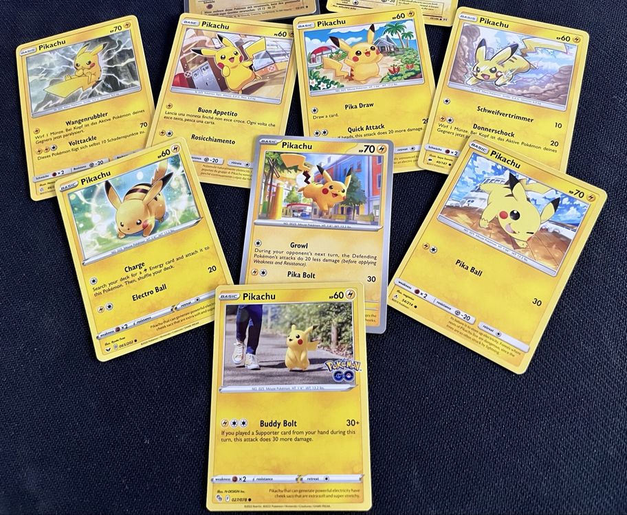 Pikachu Pokémon Karten Lot – 10+ Stück, verschiedene Sets (Gebraucht ...