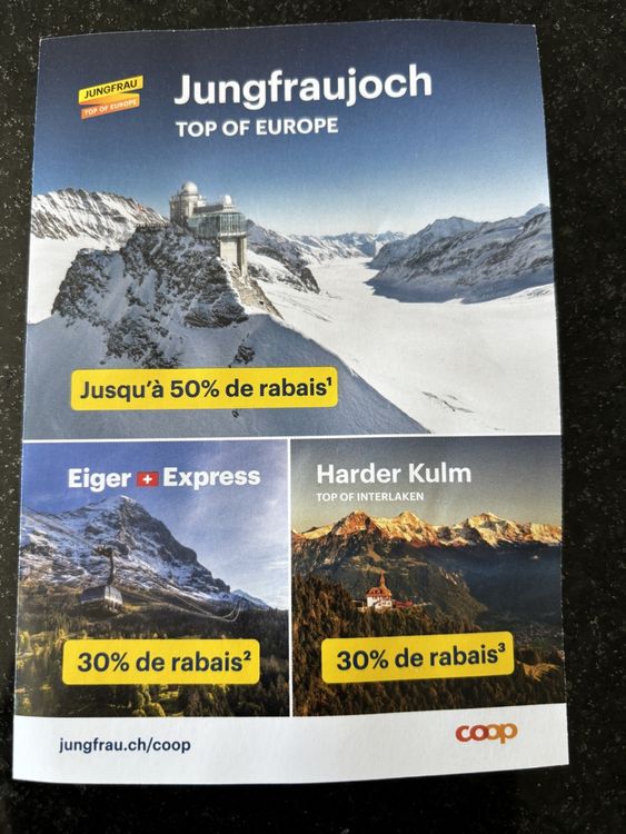 JUNGFRAUJOCH Coop-Gutschein | Kaufen auf Ricardo