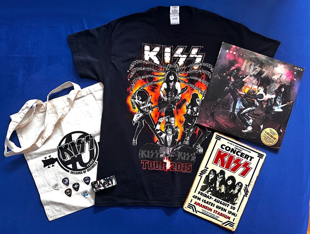 KISS Original Band Autogramme LP "ALIVE!" + 8 EXTRAS + COA! (Gebraucht ...