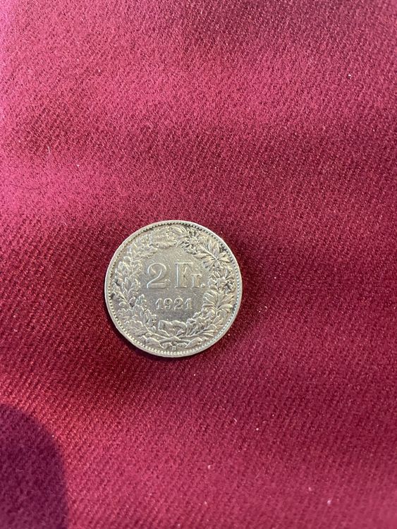 Seltene Silbermünze 2 Fr. 1921 Helvetia Schweiz Top Zustand (Gebraucht) in Wattwil für CHF 6 ...