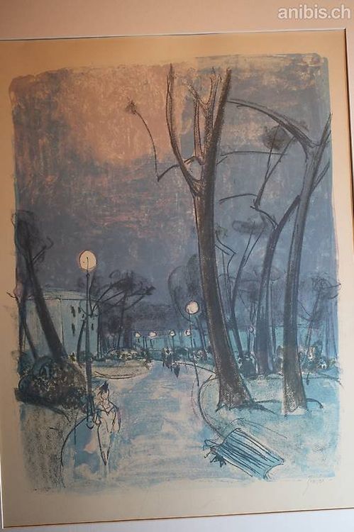 sign. Lithographie von Rudolf Zender inkl. Rahmen (Neu (gemäss ...