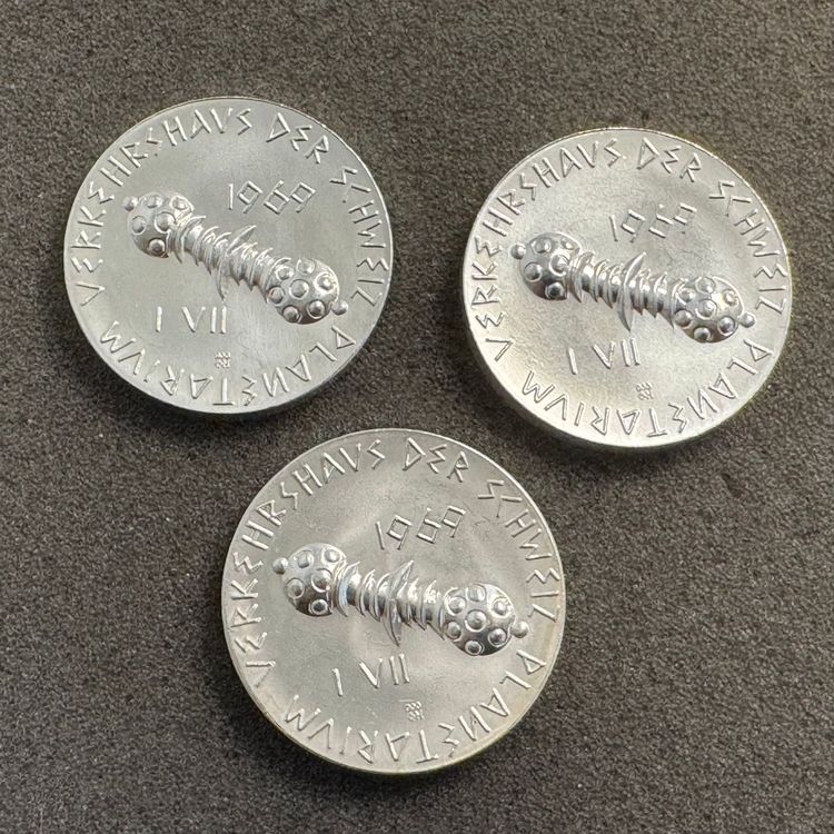 3 Stück Hans Erni Silber Medaille Planetarium 1969 (Gebraucht) in ...