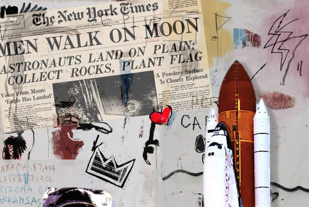 Astronaut Mond Flowers NASA Pop Art Kunst Bild Moon Rocket (Neu (gemäss ...