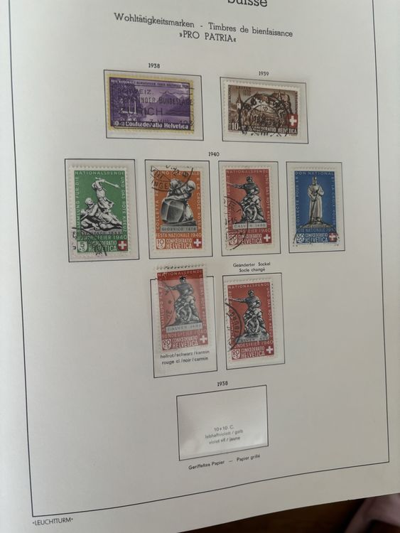 Album mit Pro Patria Sammlung von 1938-84 mit Block 1942 (Gebraucht) in Murgenthal für CHF 1 ...