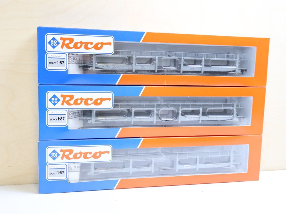 ROCO 3 x SBB Autotransportwagen Goth 46631 - Top Modelle H0 (Gebraucht ...