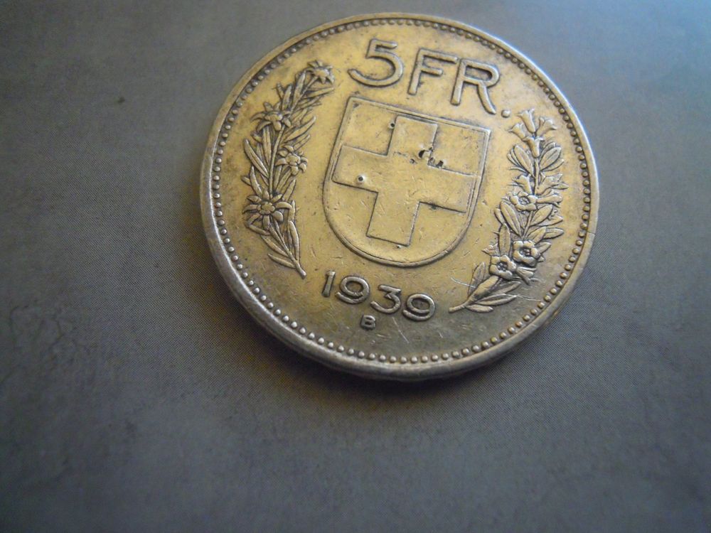 5 Fr. 1939 silber (Gebraucht) in Kriegstetten für CHF 8.9 – mit Lieferung auf Ricardo kaufen