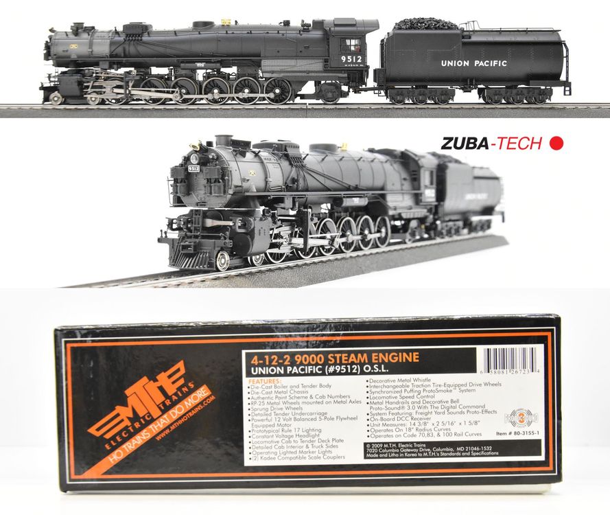 MTH 80-3155-1 Dampflok 2-12-2 Class 9000 UP Digital Sound H0 (Neu ...
