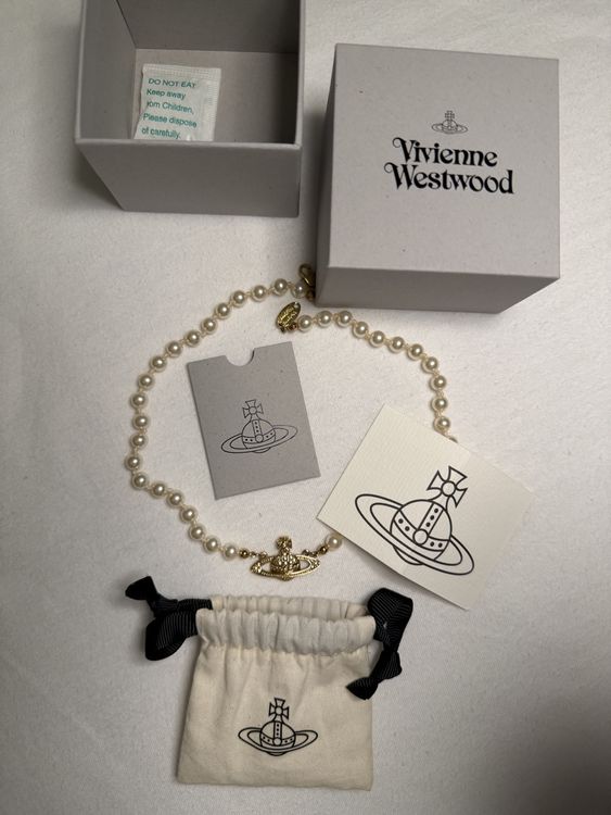 Vivienne Westwood Mini Bas Relief Pearl Choker (Neu (gemäss ...