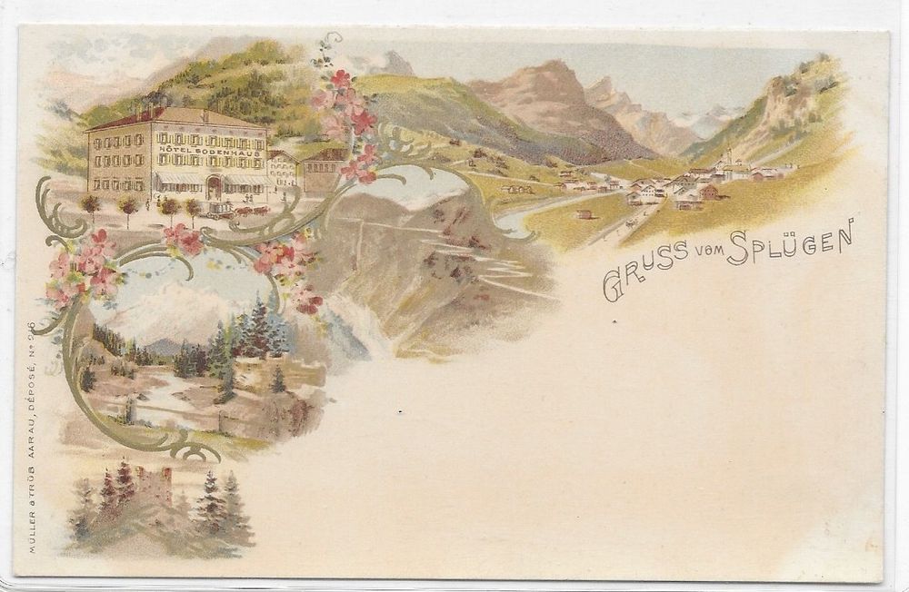 Litho Gruss vom Splügen | Kaufen auf Ricardo