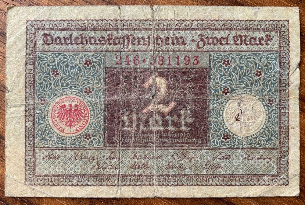 Darlehenskassenschein 2 Mark 1920 | Kaufen auf Ricardo