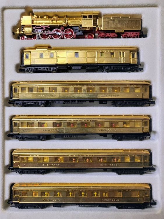 N-Spur Arnold Rheingold jubiläums-Sonderzug 1990 vergoldet (Gebraucht) in Safenwil für CHF 101 ...