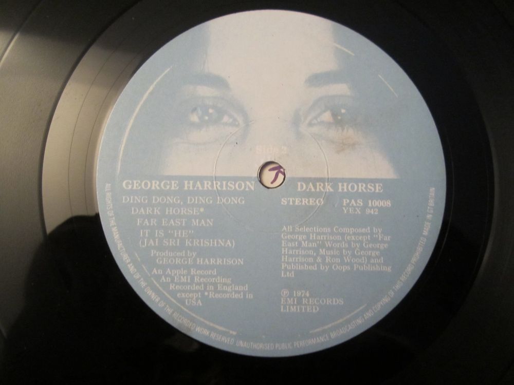 LP GEORGE HARRISON:DARK HORSE!!!(1974 EMI RECORDS LIMITED) | Kaufen auf ...