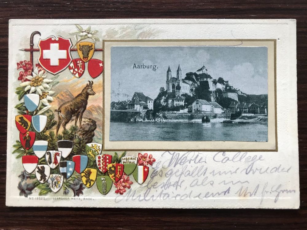 AARBURG schöne Prägekarte (Wappen) 1901 (Gebraucht) in Wald ZH für CHF 4 – mit Lieferung auf ...