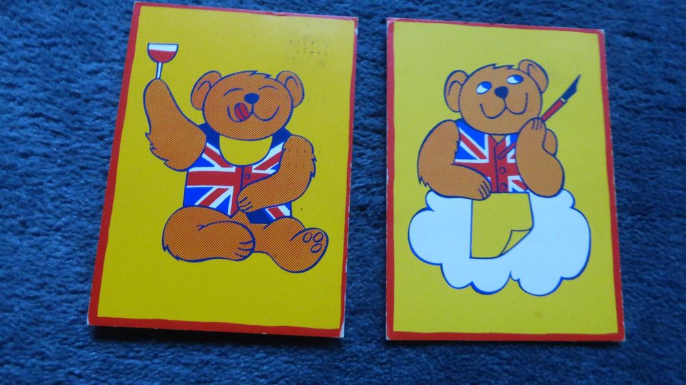 Bern-London,Dan-Air Skyways direkt,2 Werbe-Grafiken,Bär,1973 | Kaufen ...