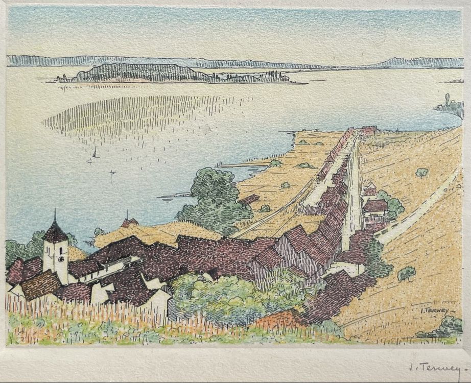 Terwey lithographie Douanne Ile St-Pierre Twann (D'occasion) à Biel ...