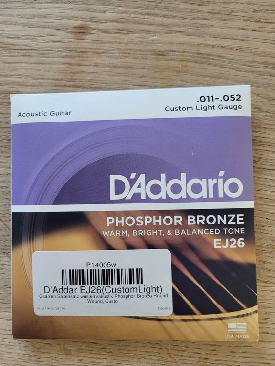 D'Addario EJ 26 Phosphor Bronze (Neu und originalverpackt) in Boniswil ...