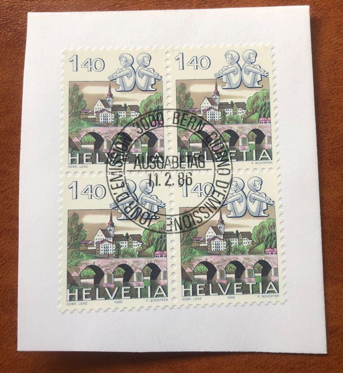 4 er Block Nr.683 mit Papier Stempel Bern (Gebraucht) in Aarau für CHF 0.4 – mit Lieferung auf ...