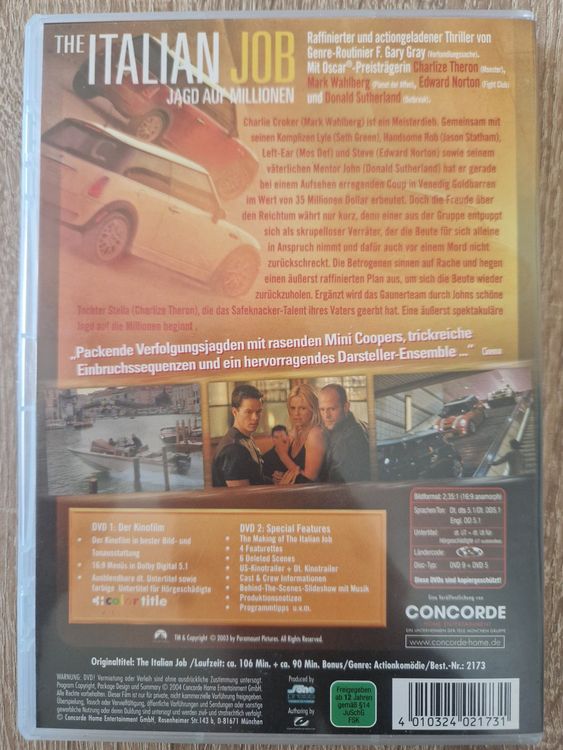 The Italian Job - DVD - Top Zustand - Film Klassiker! (Gebraucht) in ...