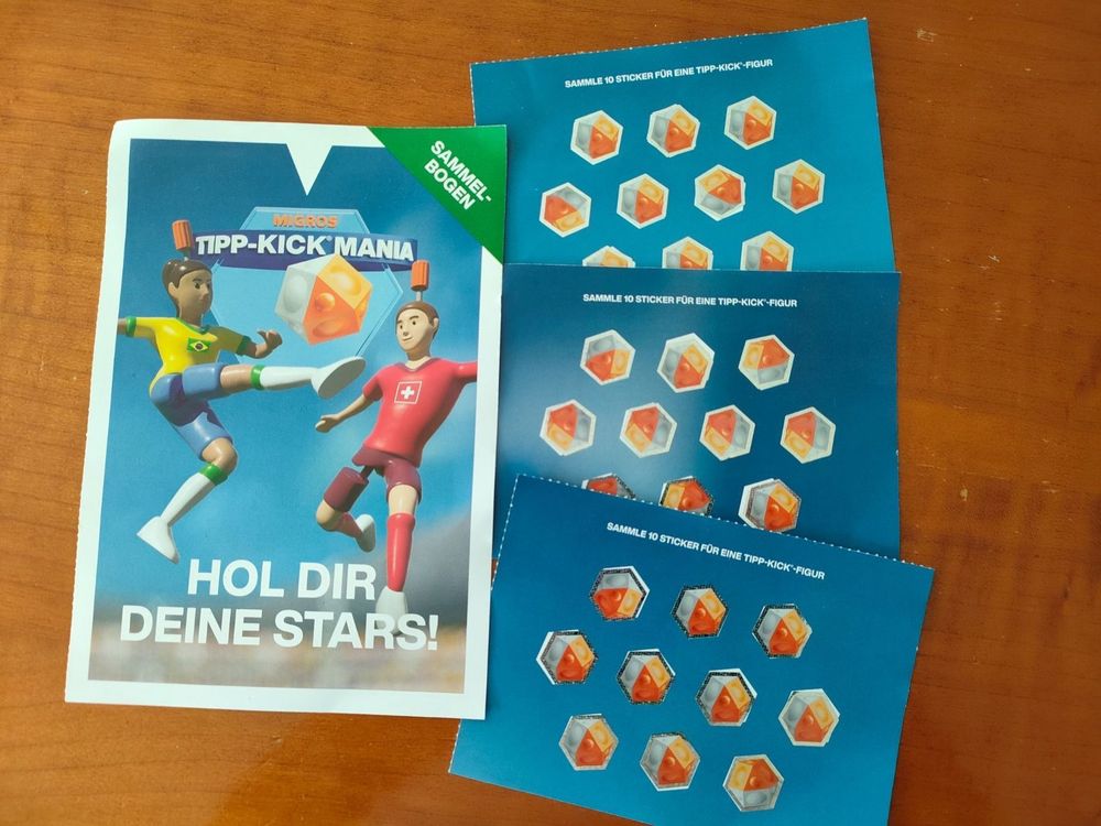 Tipp-Kick Mania Migros, 3 volle Karten | Kaufen auf Ricardo