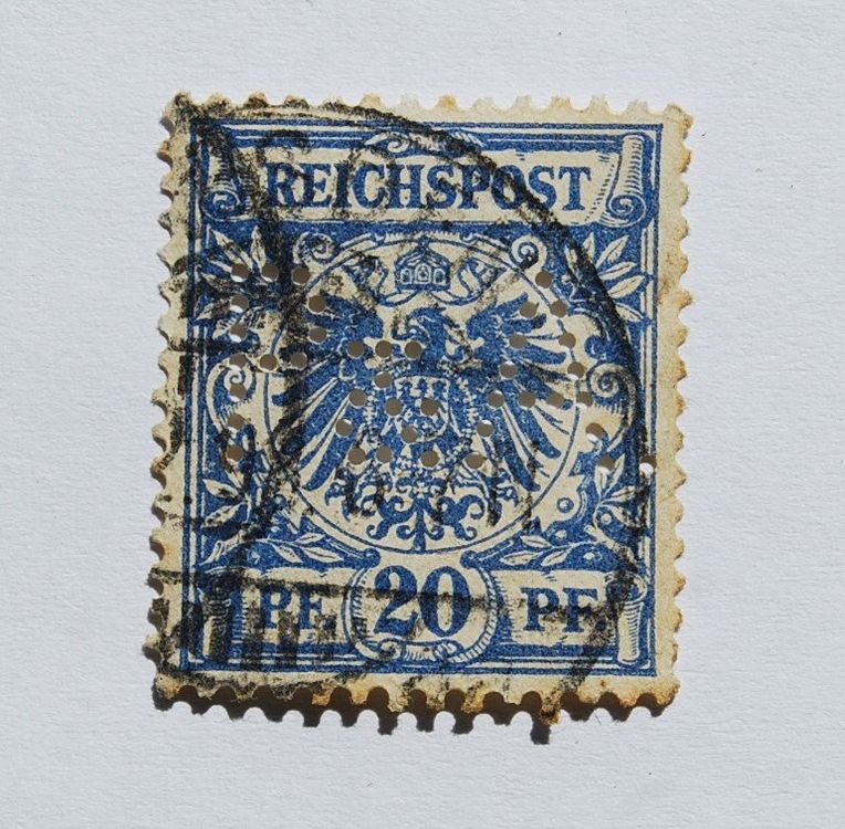 BM Reichspost 10 Pfennig 1889 mit Lochung (Gebraucht) in Rüfenacht BE ...
