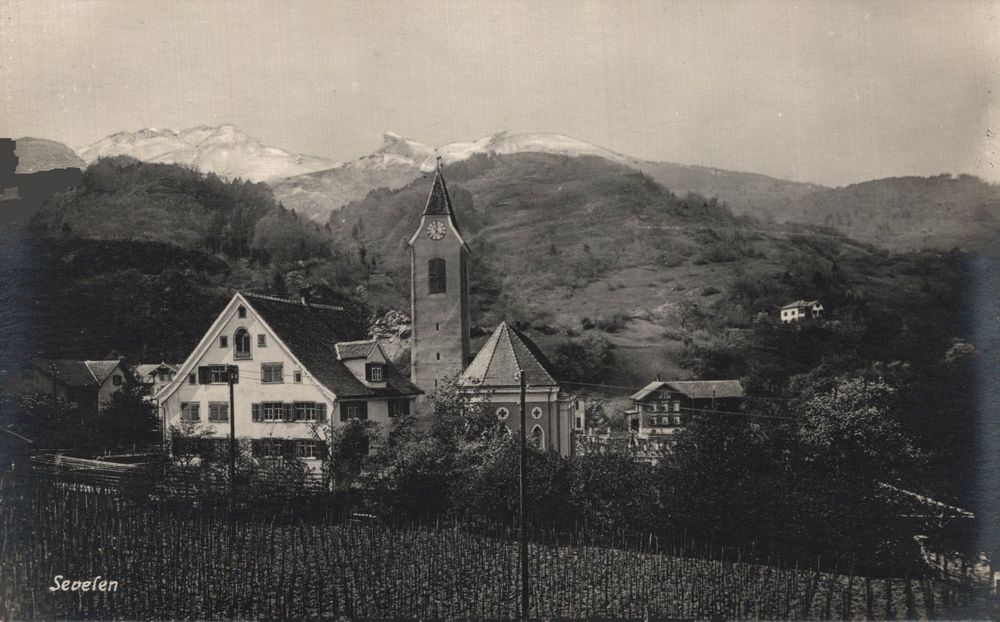 Sevelen, Dorfpartie mit Kirche | Kaufen auf Ricardo