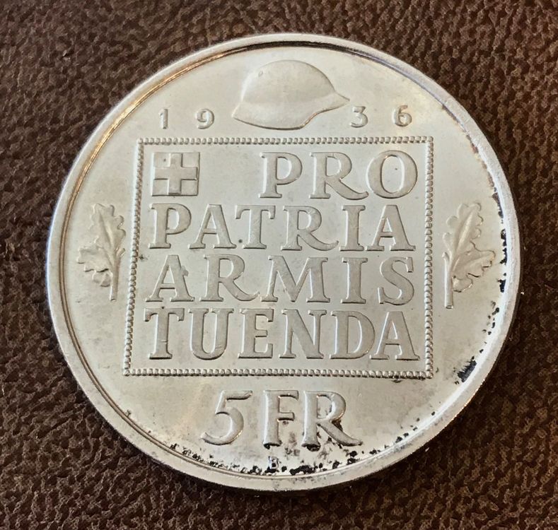 5 Franken Silber Gedenkmünze 1936 SS | Kaufen auf Ricardo