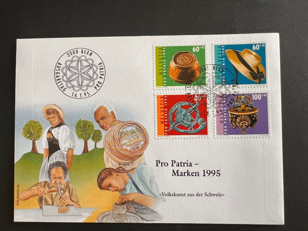 FDC Brief 1995 Pro Patria Philswiss Spezialcouvert (P882) (Gebraucht) in Hinwil für CHF 2 – mit ...
