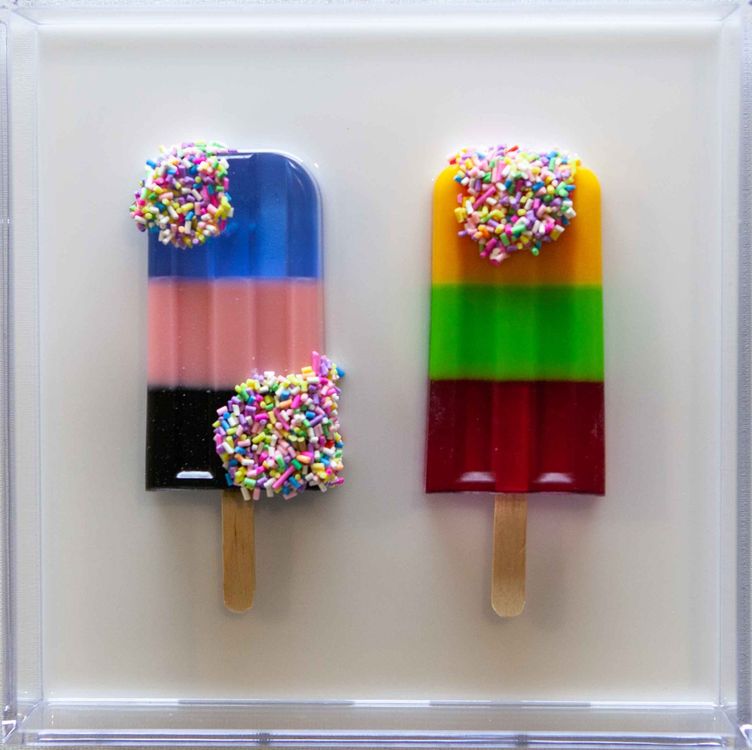 Gemälde, Pop Art, Eis am Stiel , Resinart, Unikat (Neu und ...