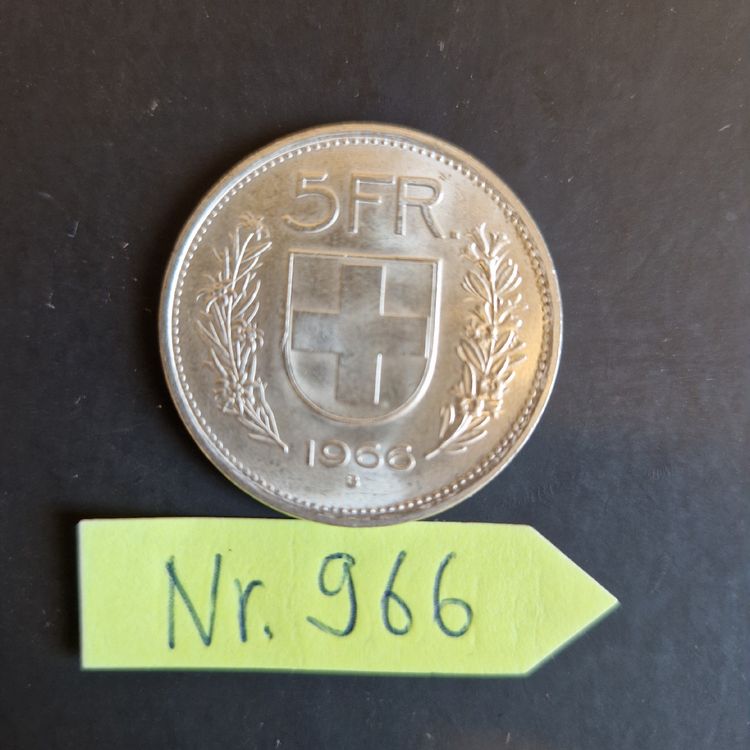 Silbermünze 5 Franken 1966 B Helvetia Schweiz | Kaufen auf Ricardo