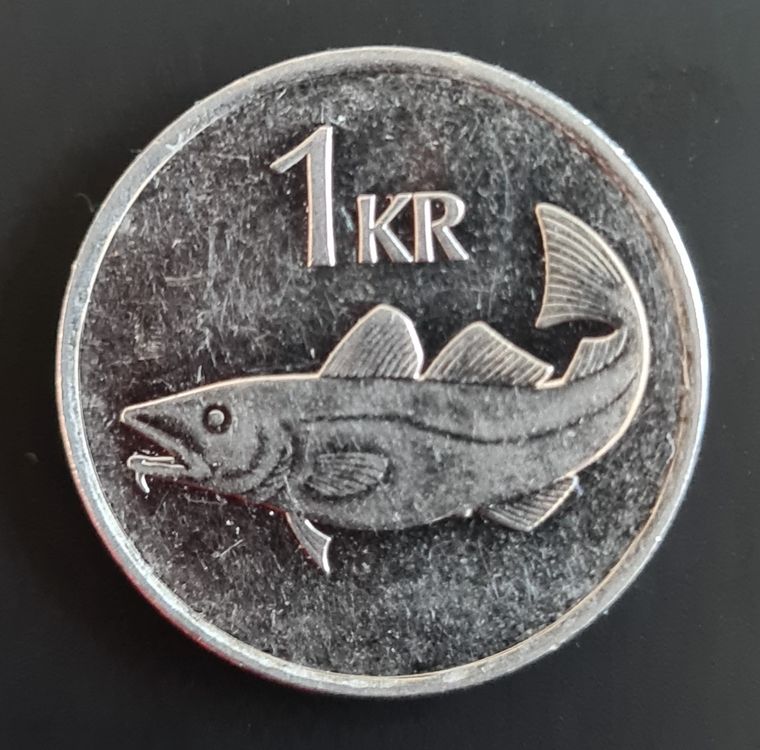 1 Krone Ein Króna 1991 Island Münze Währung Geld Money (Gebraucht) in ...