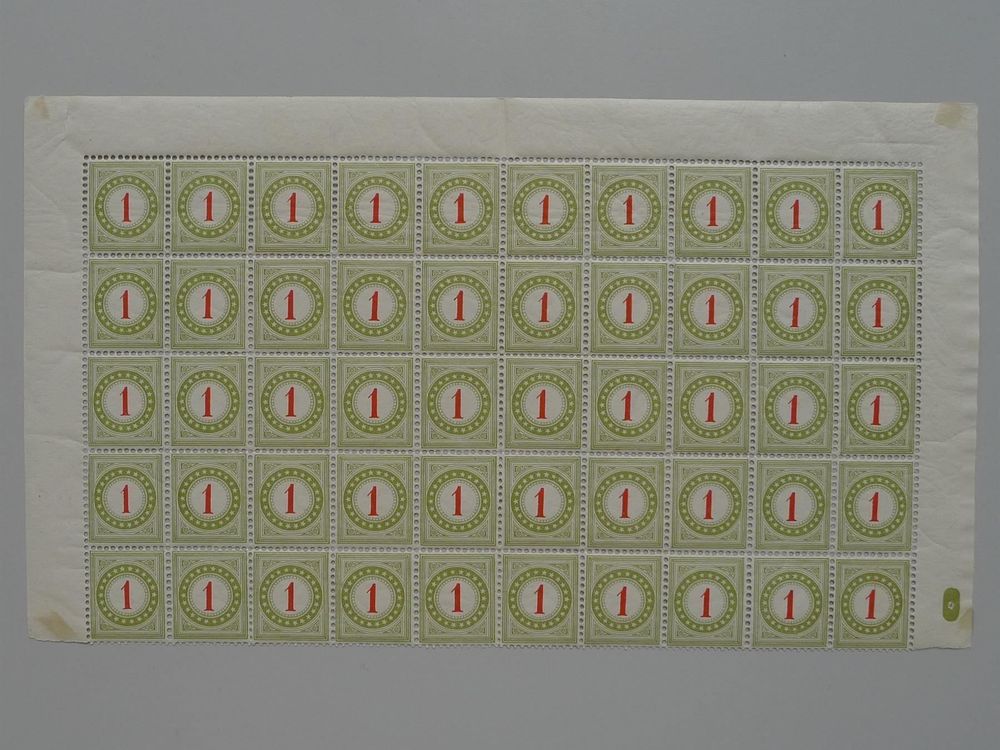 PORTO-MARKE: 1 Rp Halbbogen postfrisch ** selten offeriert ! (Gebraucht ...