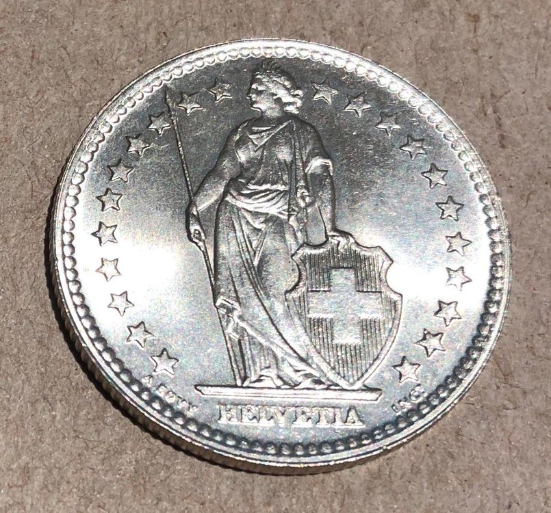 Silber 2 Fr 1958 - sehr schön - sieht unzirkuliert aus (Gebraucht) in Mauren TG für CHF 6 – mit ...