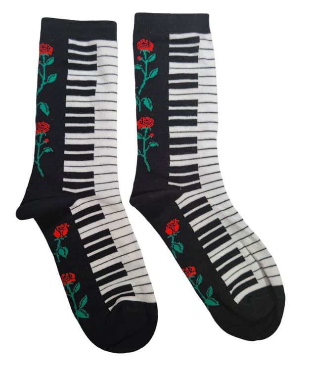Socken Klavier / Noten / Piano / Notes / Rosen / Roses (Neu und ...