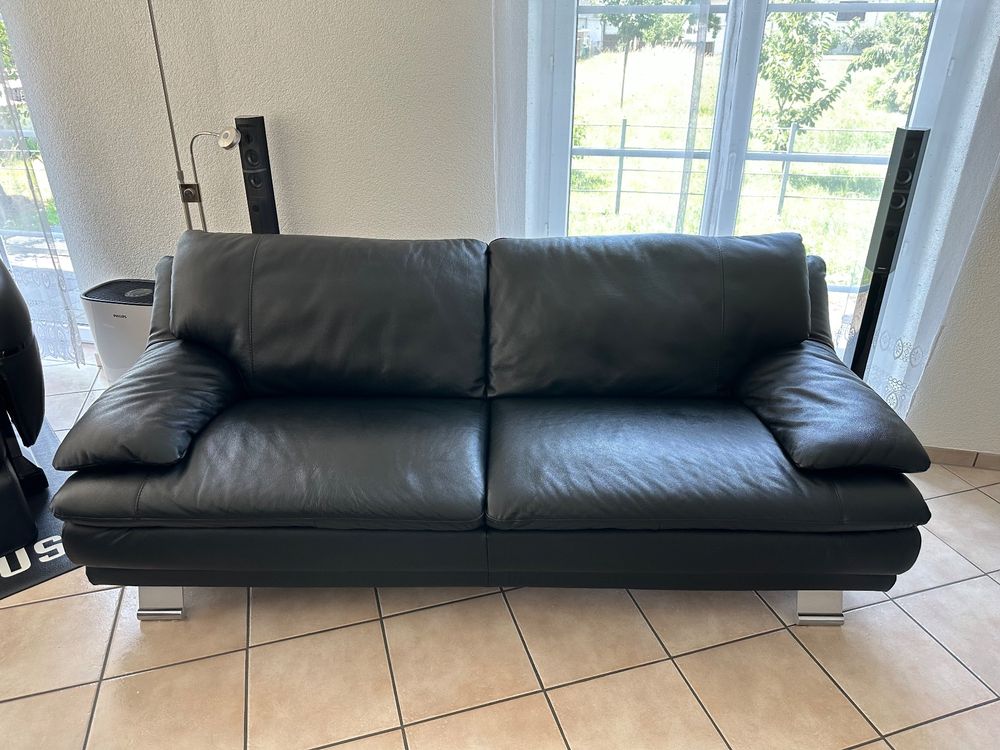 3er Ledersofa schwarz | Kaufen auf Ricardo